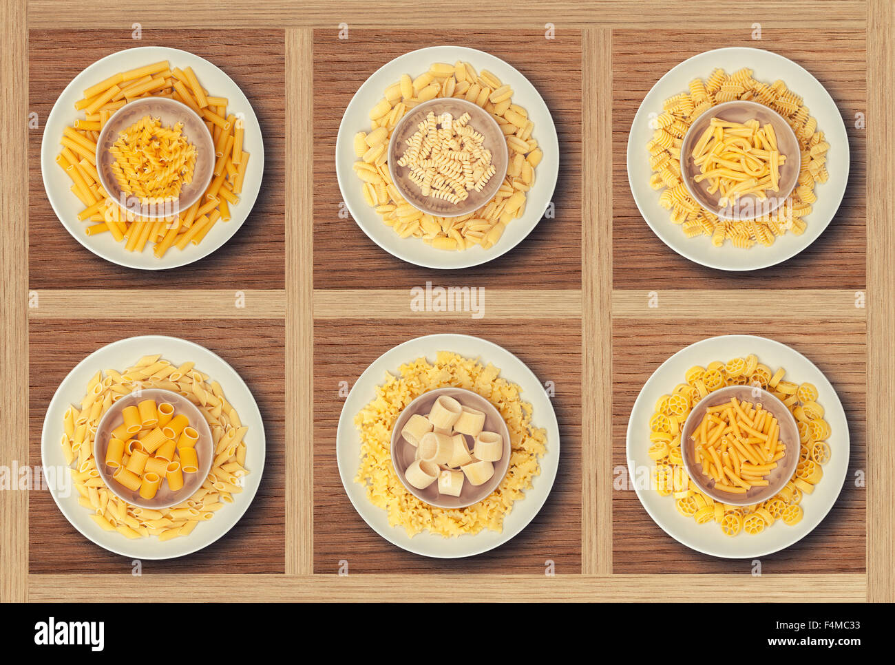 food background different kind of italian pasta Stock Photo - Alamy