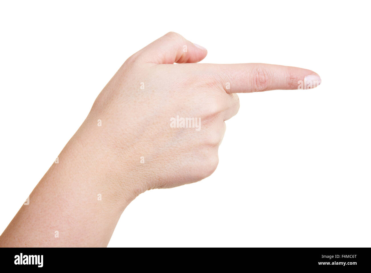 Hand with extended forefinger on white background Stock Photo - Alamy