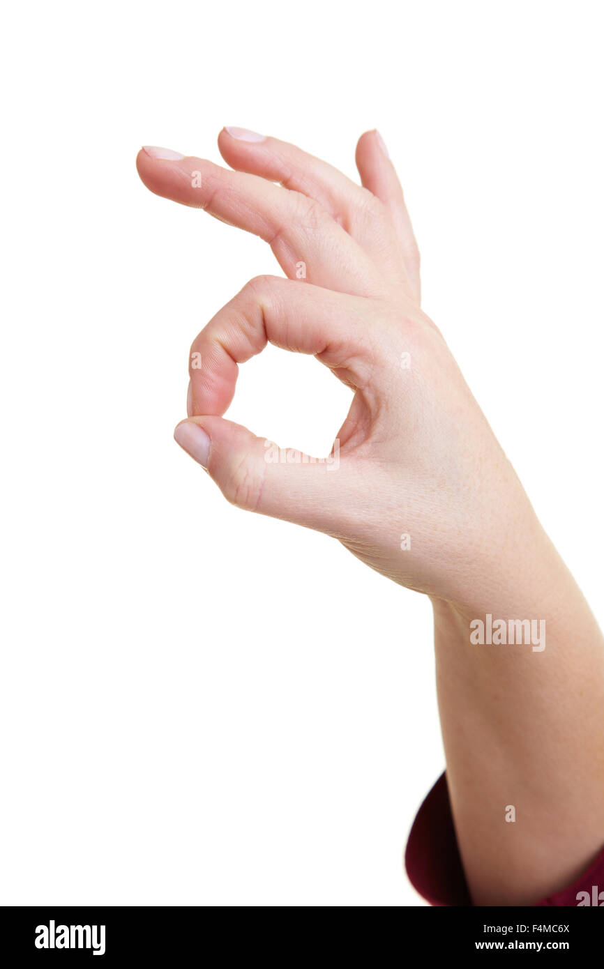 Hand forming a circle with thumb and forefinger Stock Photo - Alamy