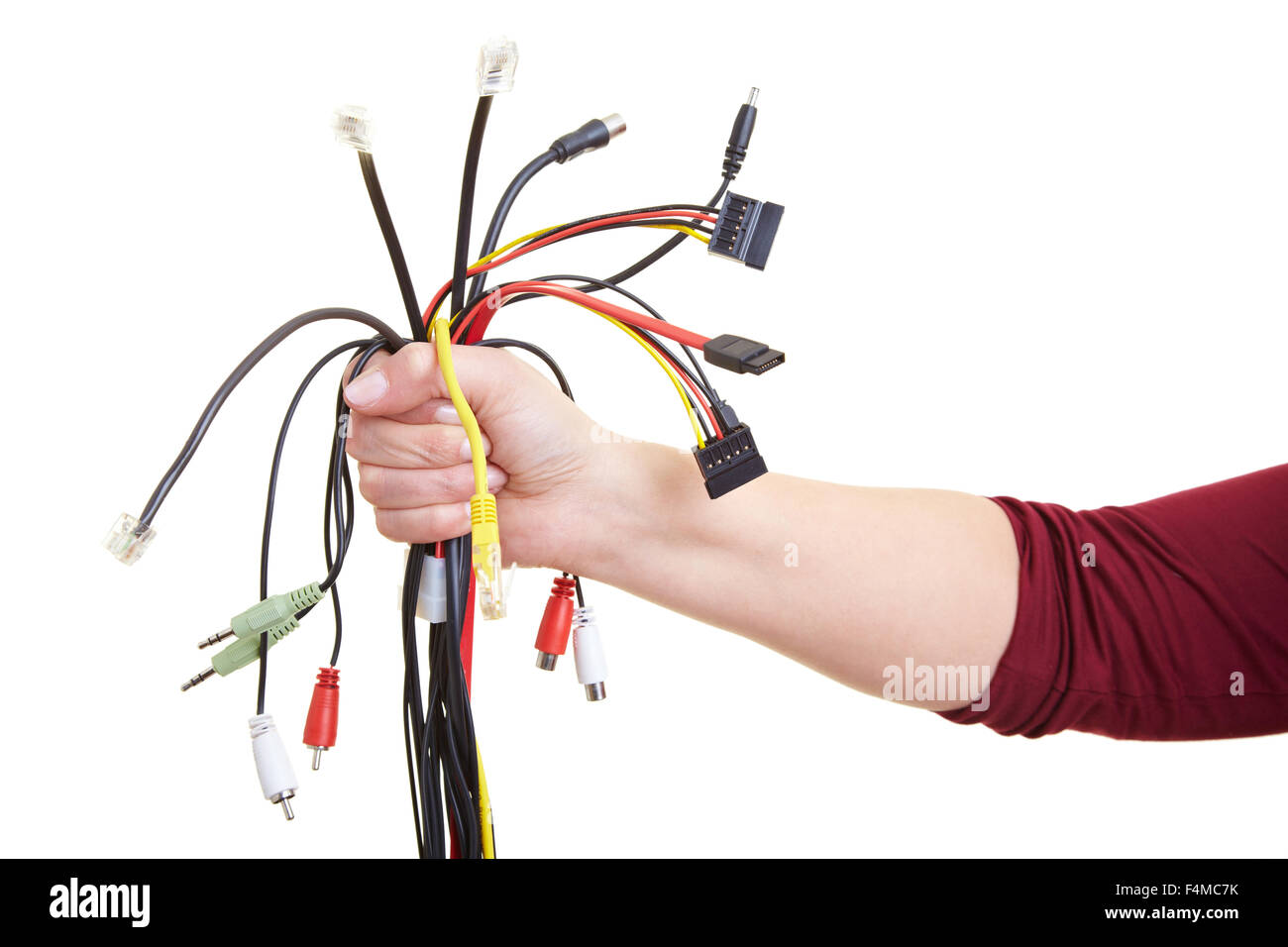 Cable chaos person Cut Out Stock Images & Pictures - Alamy