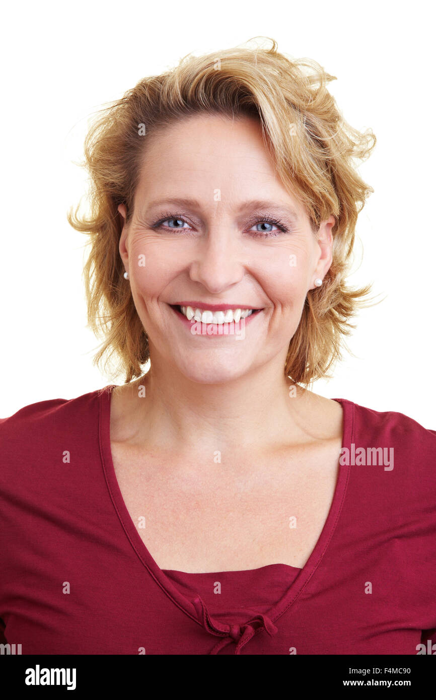 Portrait of a happy woman in her 40s Stock Photo - Alamy