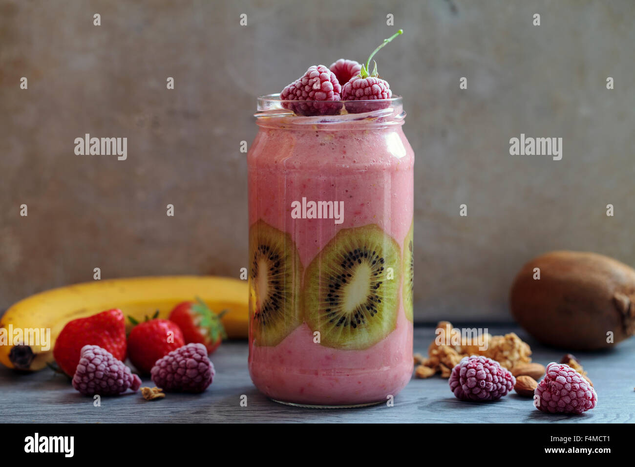 Mixed fruit smoothie Stock Photo - Alamy