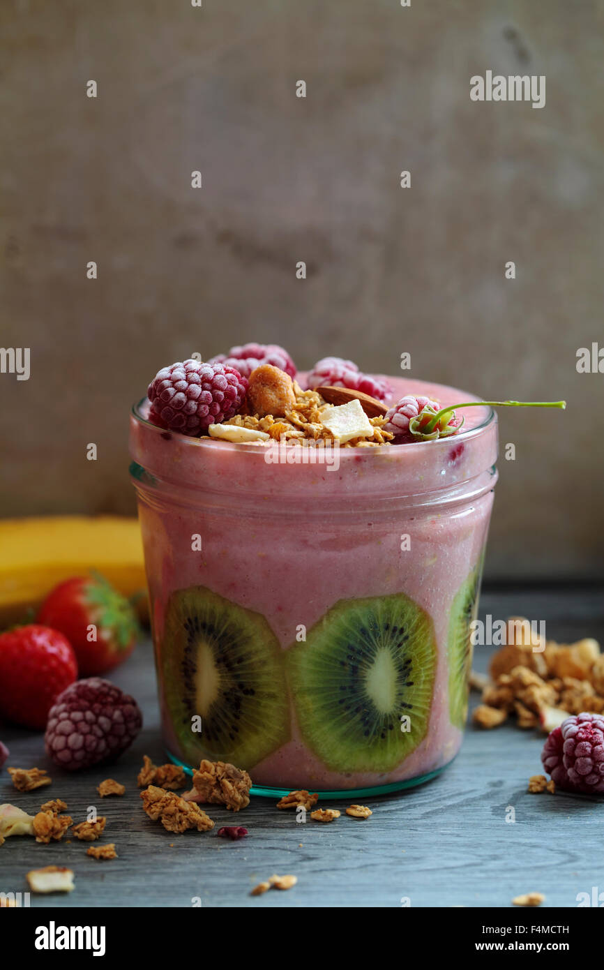 Mixed fruit smoothie Stock Photo - Alamy