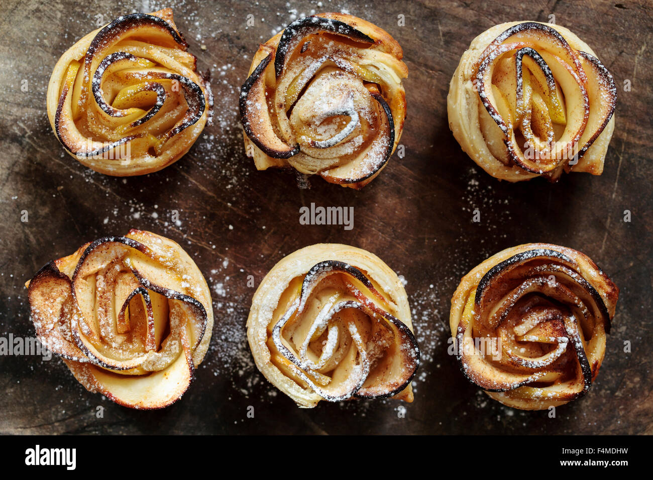 Puff pastry apple roses Stock Photo - Alamy