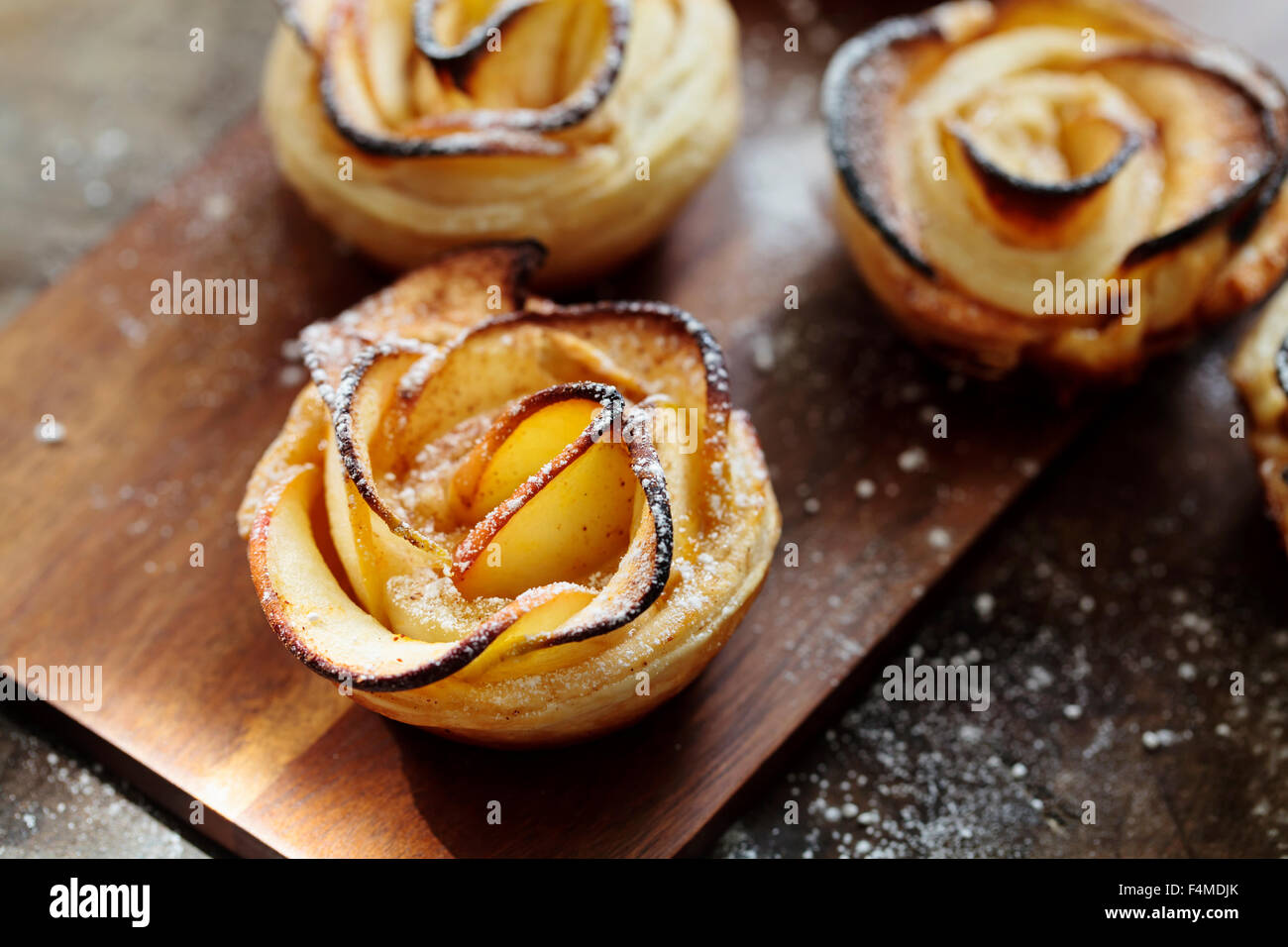 Puff pastry apple roses Stock Photo - Alamy