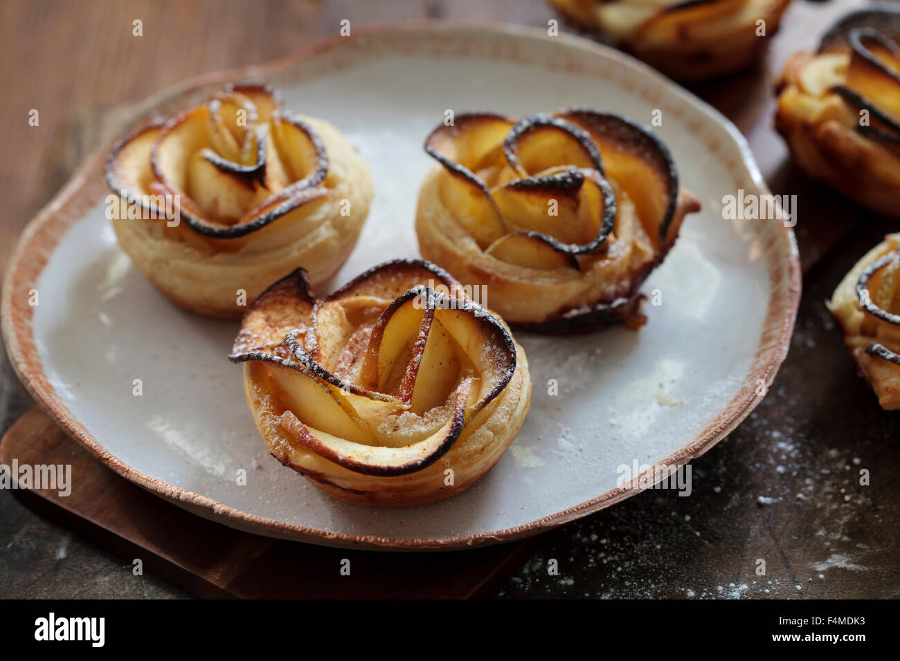 Puff pastry apple roses Stock Photo - Alamy
