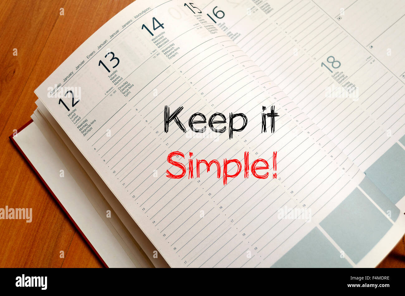 Keep it simple write on notebook Stock Photo - Alamy