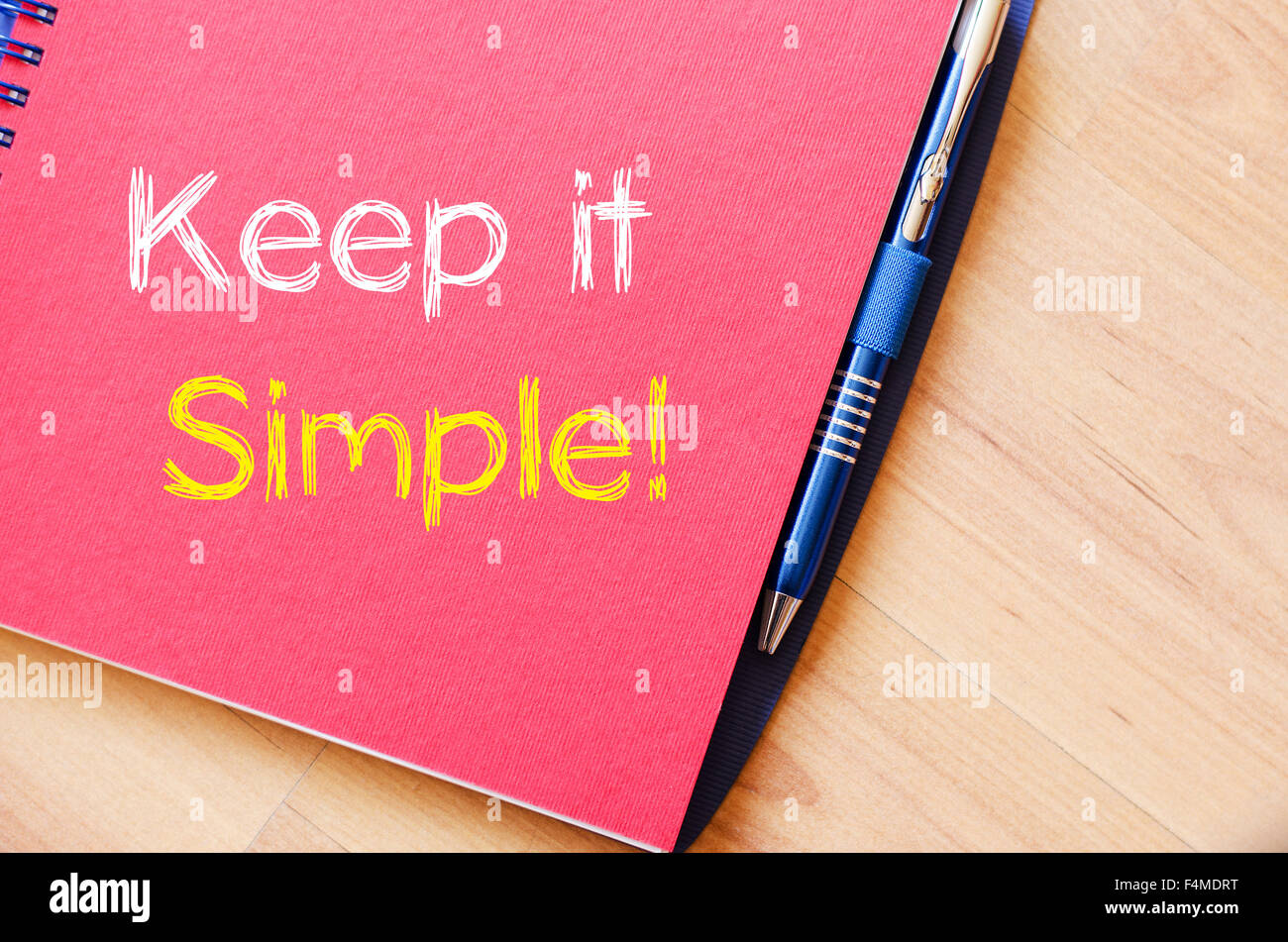 Keep it simple text concept write on notebook Stock Photo - Alamy