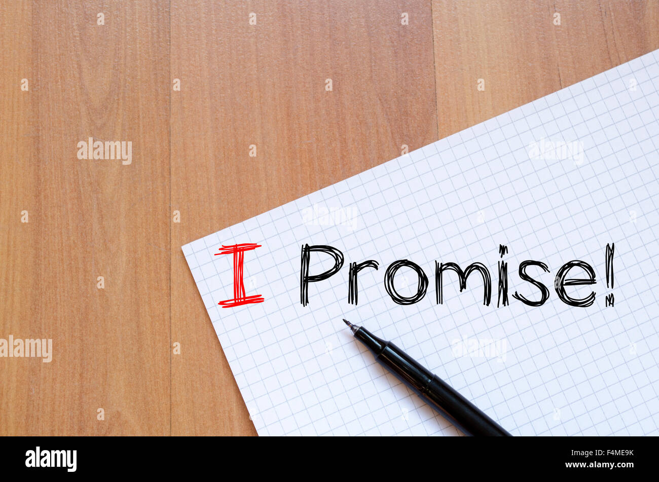 I promise text concept write on notebook Stock Photo - Alamy
