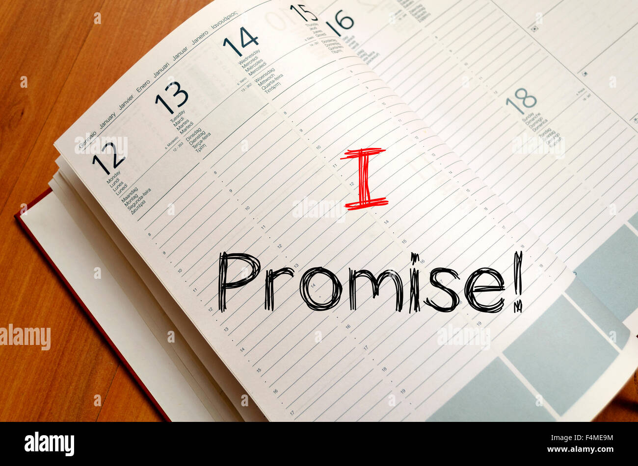 I promise text concept write on notebook Stock Photo - Alamy