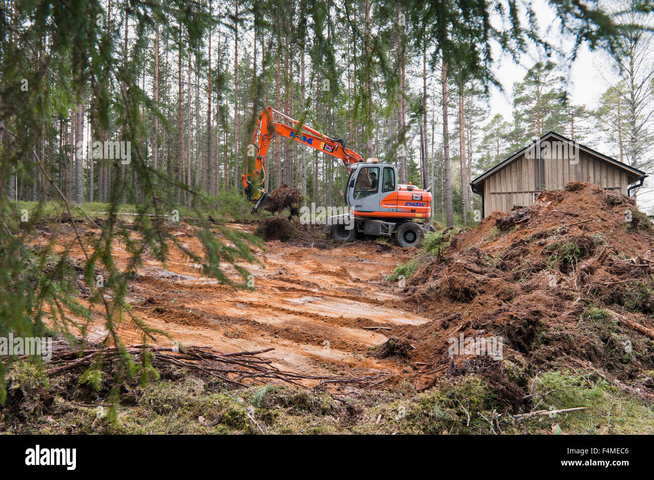 Excavator at work Stock Photo - Alamy