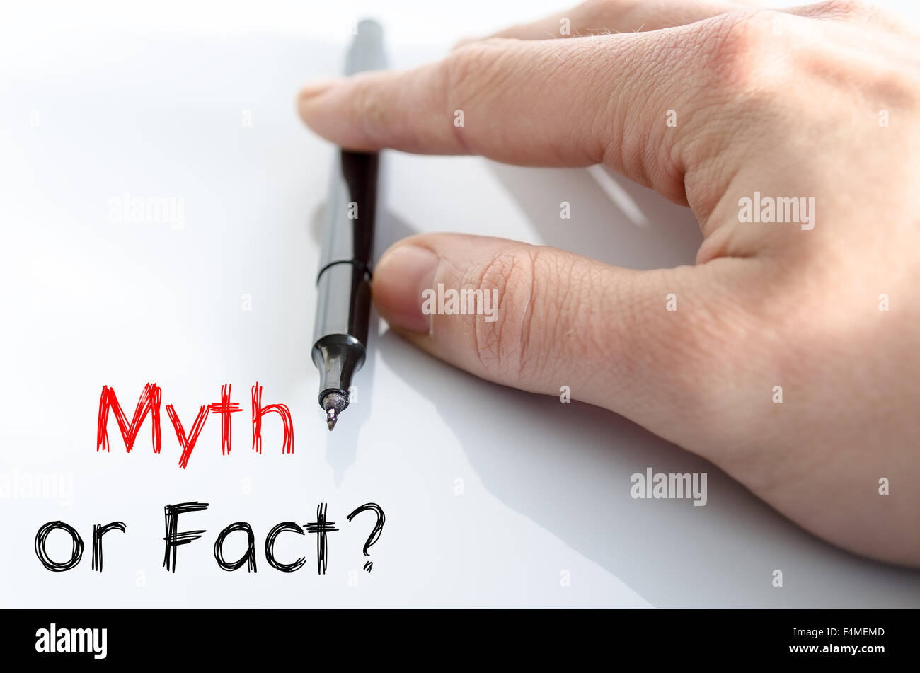 Myth or fact text concept isolated over white background Stock Photo ...