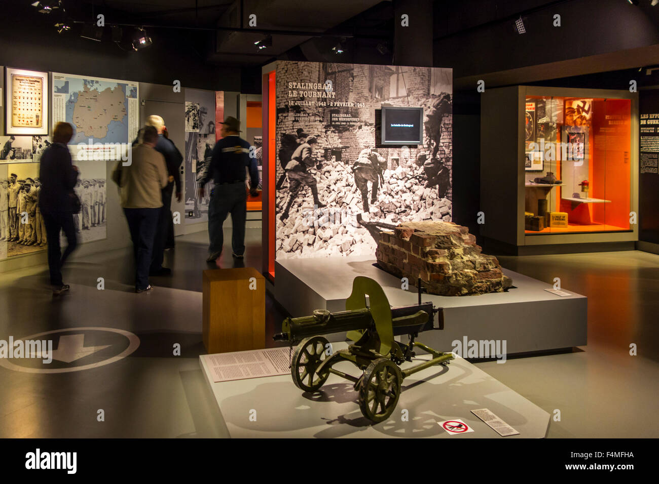 Tourists visiting the Mémorial de Caen, museum and war memorial in Caen ...