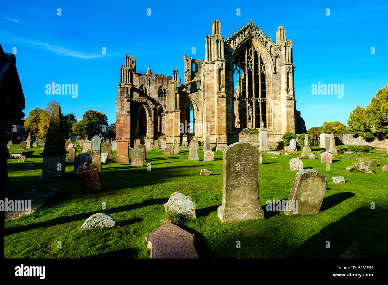 Melrose Abbey, Melrose. Scottish Borders Stock Photo - Alamy