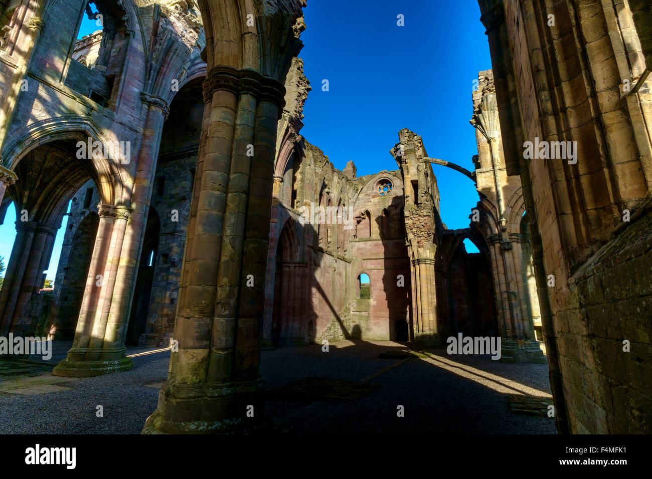Melrose Abbey, Melrose. Scottish Borders Stock Photo - Alamy