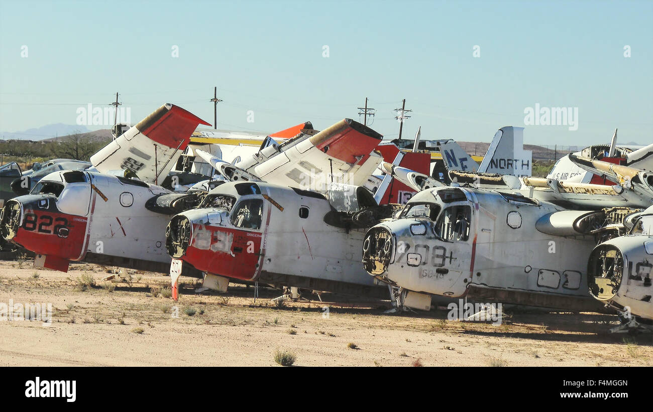 Storage area for retired military aircraft at Davis-Monthan Air Force ...