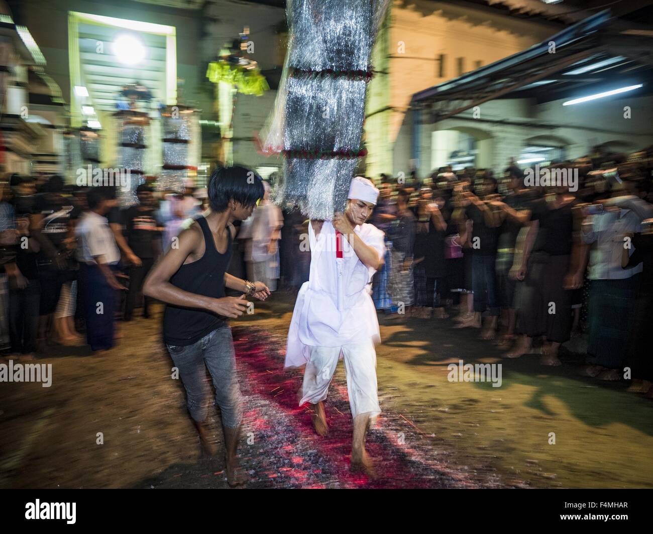 Yangon Division, Myanmar. 20th Oct, 2015. Firewalking on Ashura at ...