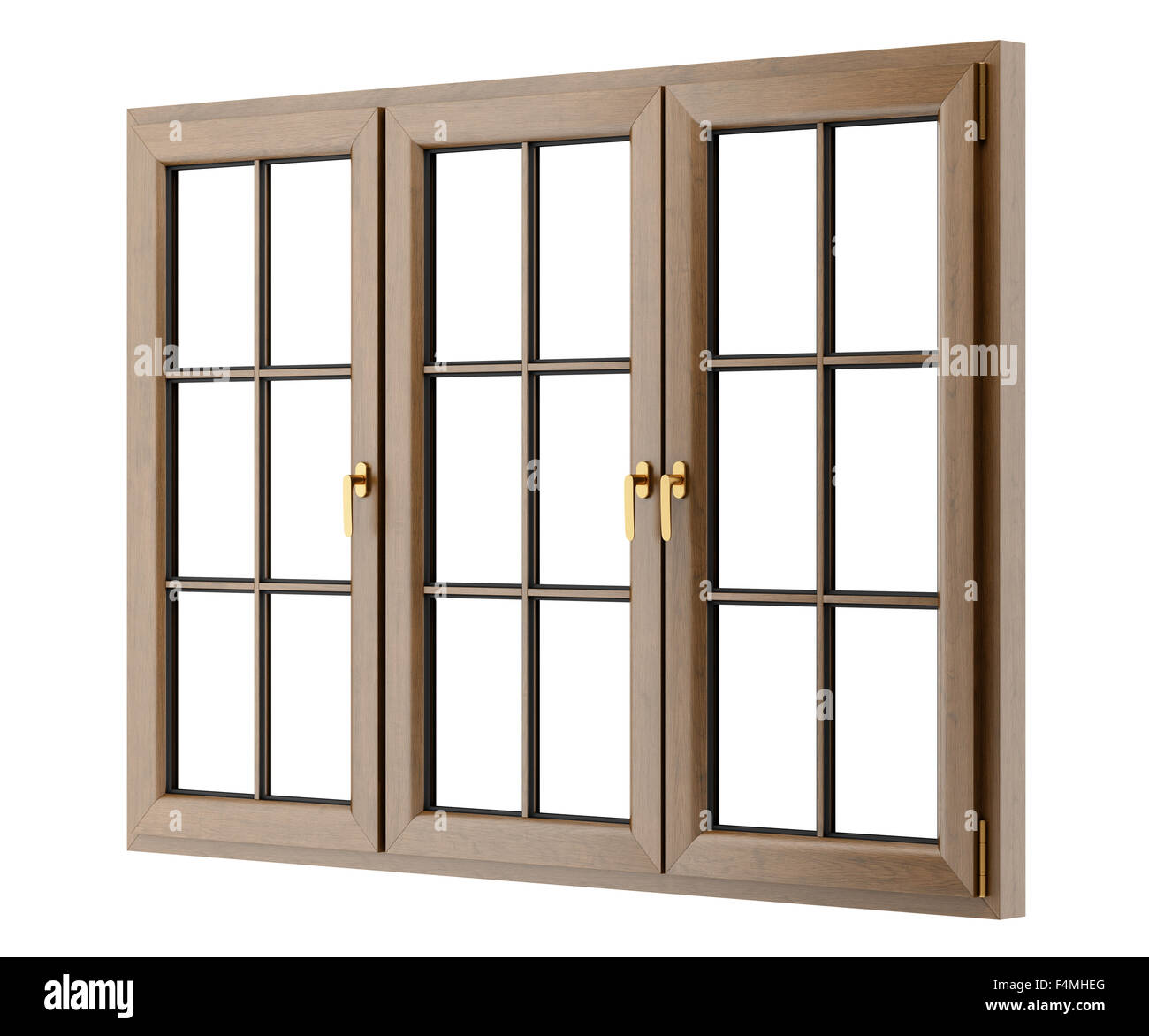brown wooden window isolated on white background Stock Photo - Alamy