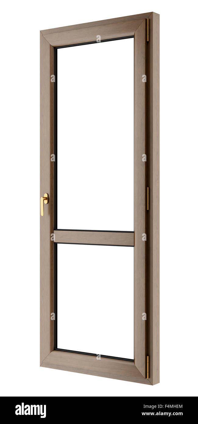 brown wooden window isolated on white background Stock Photo - Alamy