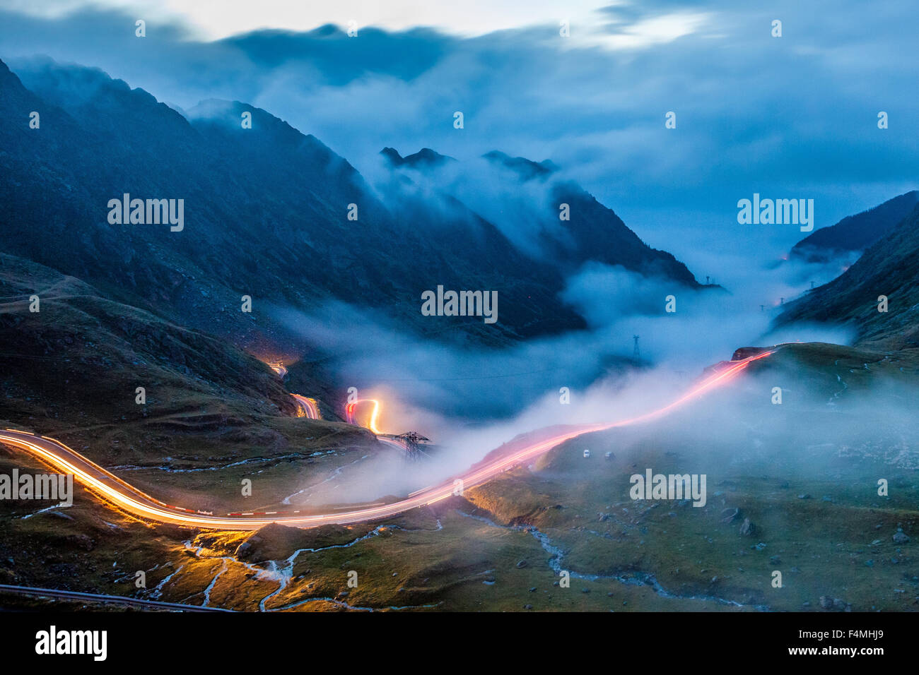 Night in Transfagarasan Road in Romania region of Transilvania Stock ...
