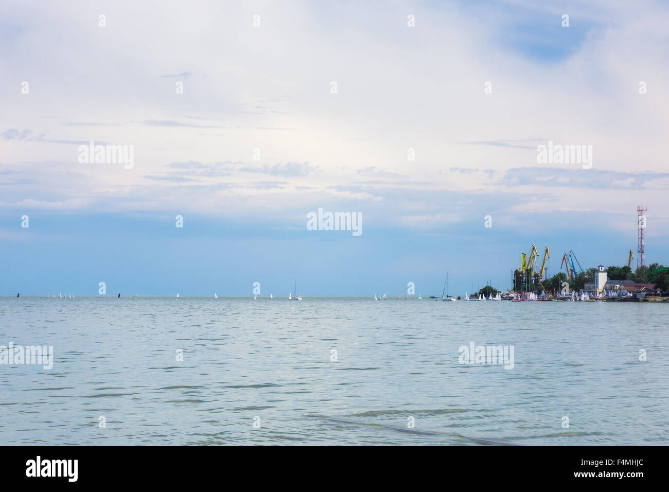 Sea and the sailboats at good weather Stock Photo - Alamy