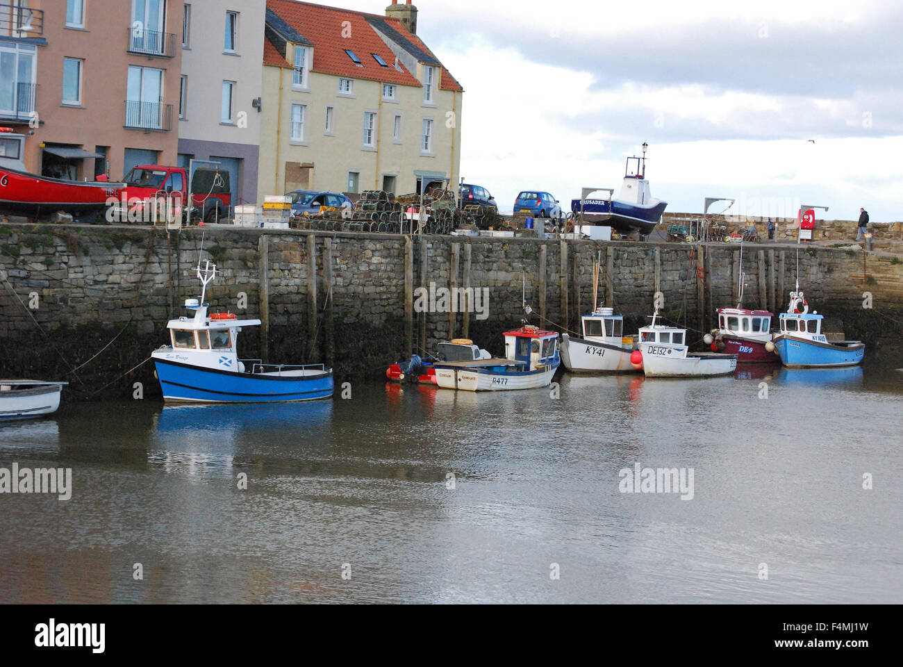 Scottish Fishing Harbor Scene Stock Photo - Alamy