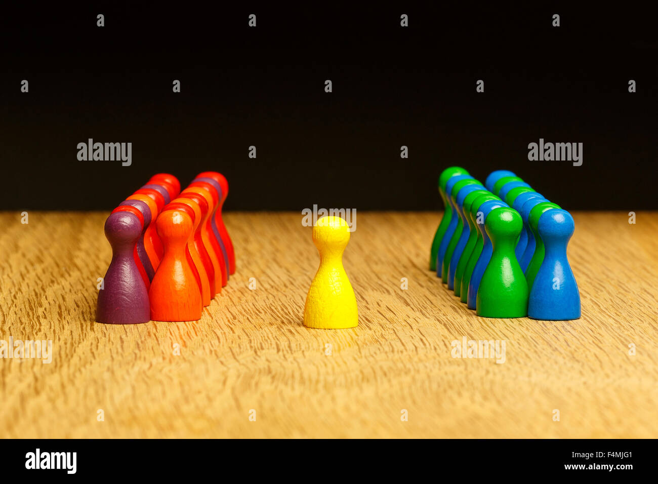 Concept for: team, leader, leadership, adoration. With colorful pawn ...