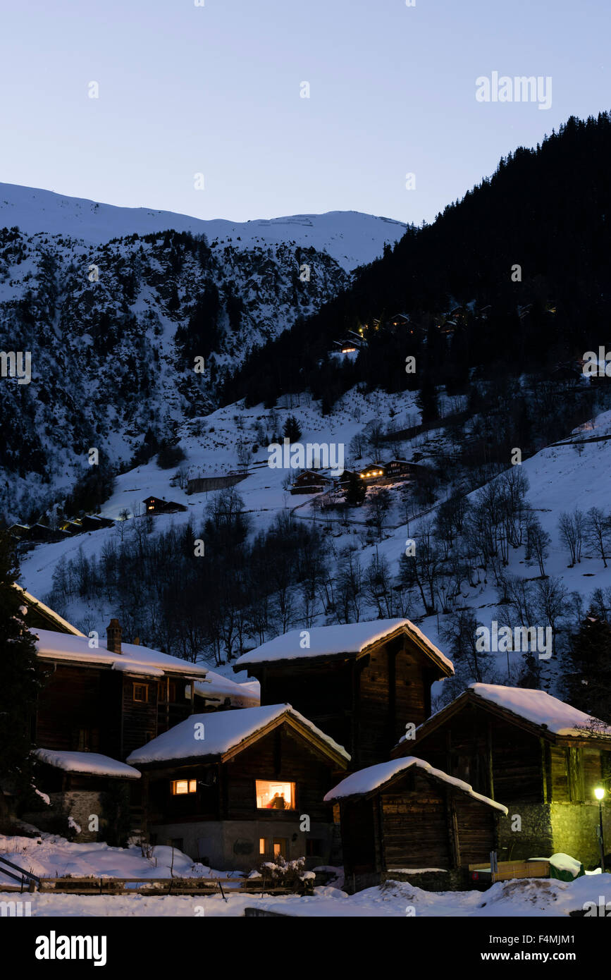Swiss mountain village night valais hi-res stock photography and images ...