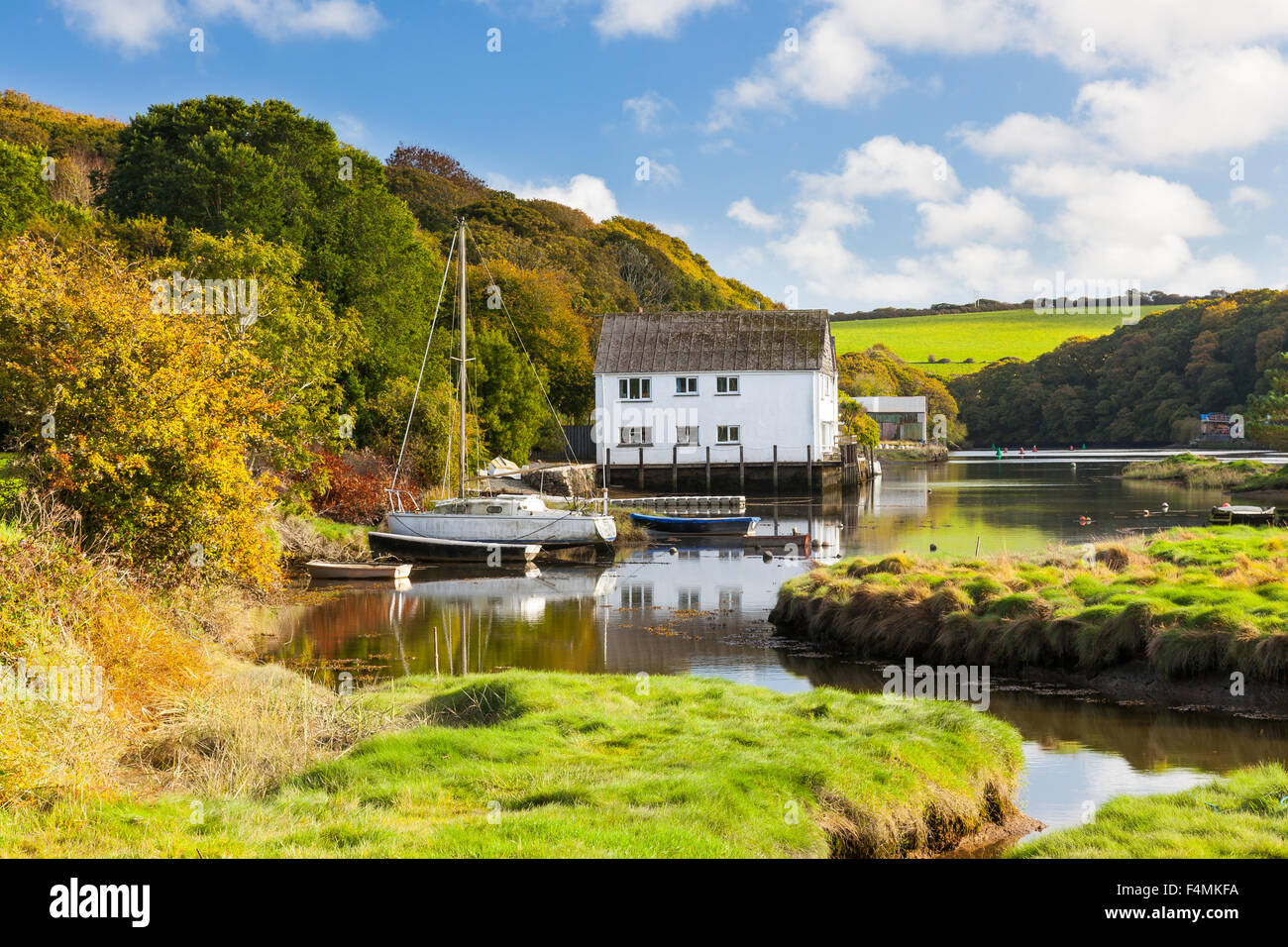 The picturesque village of Gweek located at the head of the Helford ...