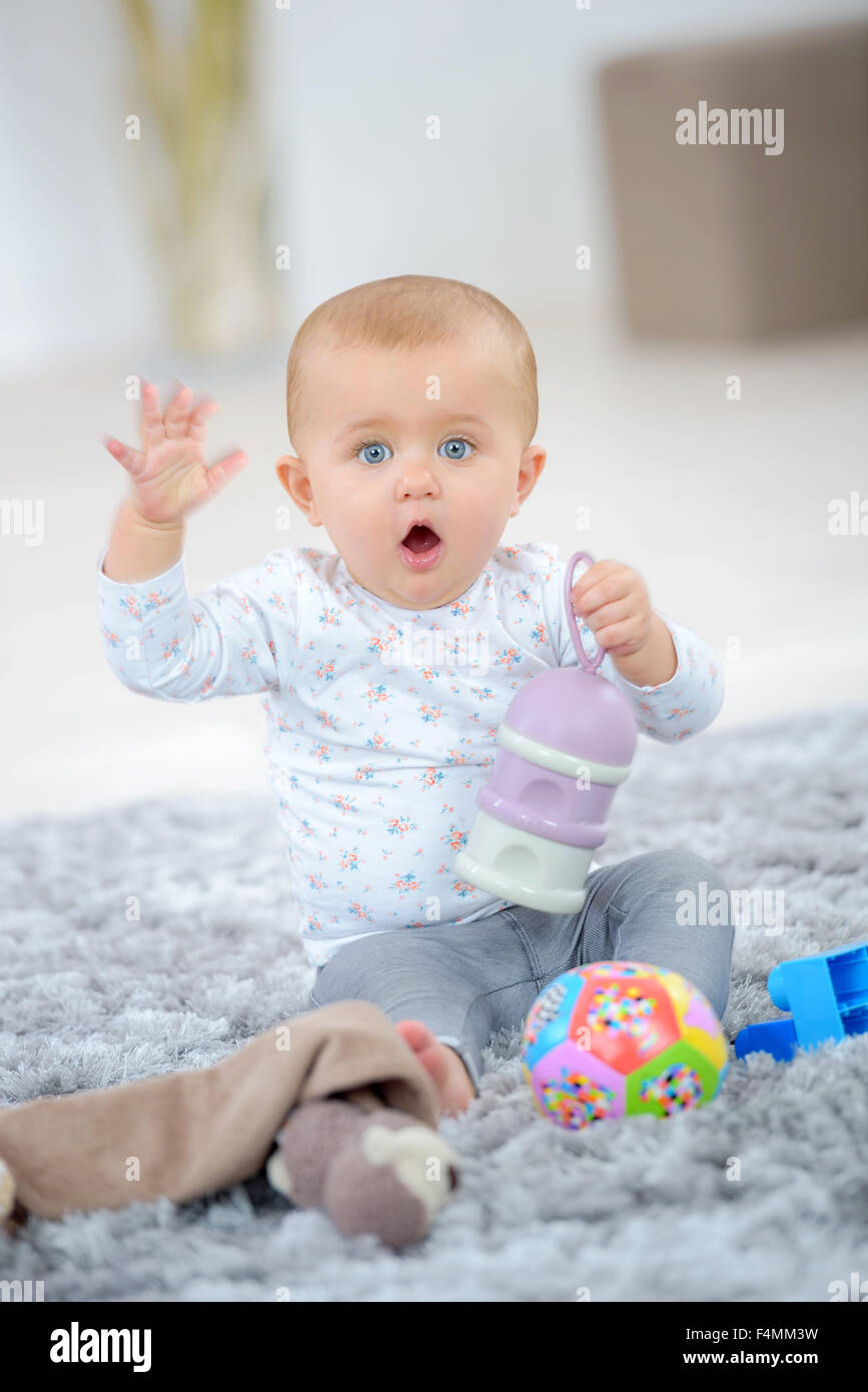 Little baby at home Stock Photo - Alamy