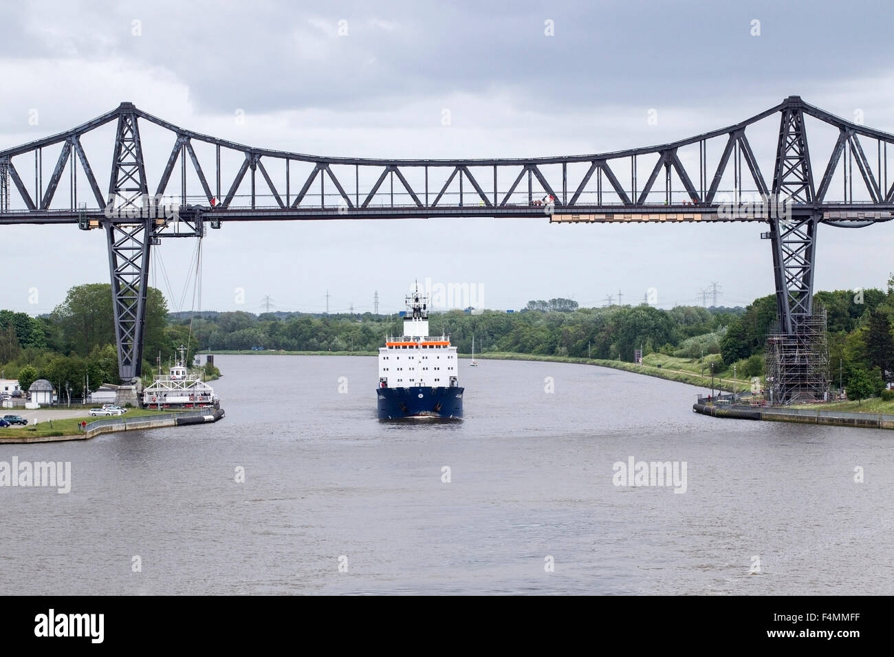View of Rendsburg bridge on Kiel Canal, Germany Stock Photo - Alamy