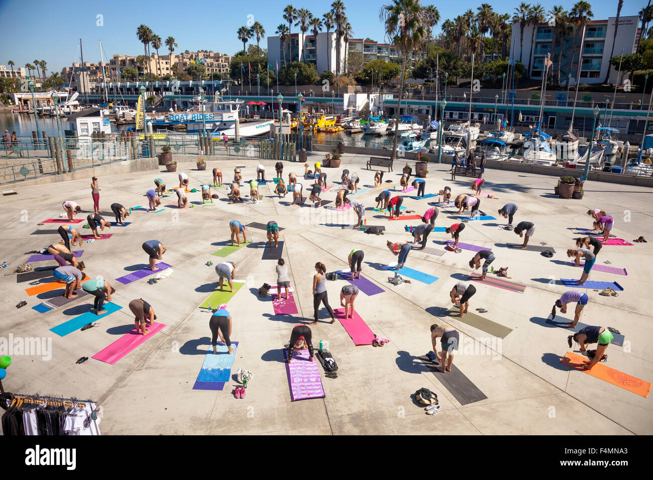 Group performing yoga exercises hi-res stock photography and images - Alamy