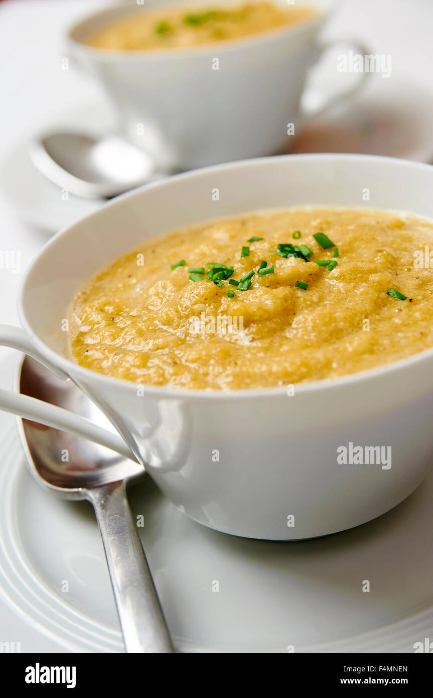 Raw Pumpkin Soup Stock Photo - Alamy