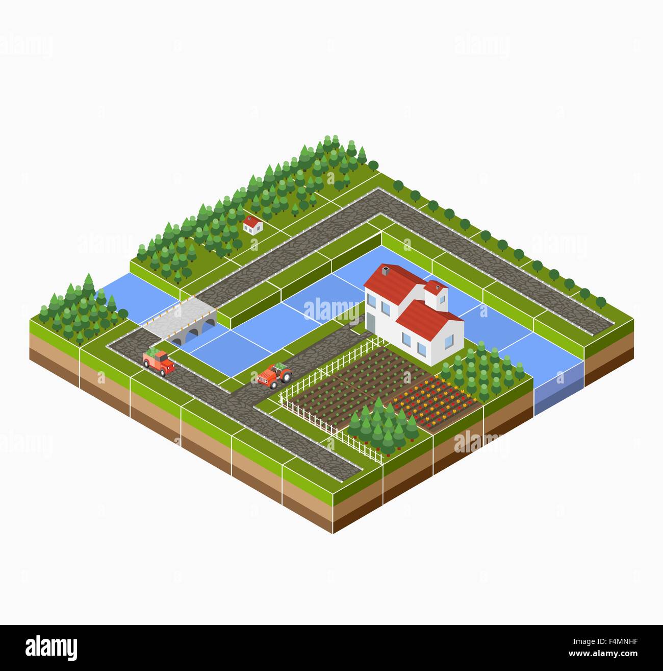 Map of garden river Cut Out Stock Images & Pictures - Alamy