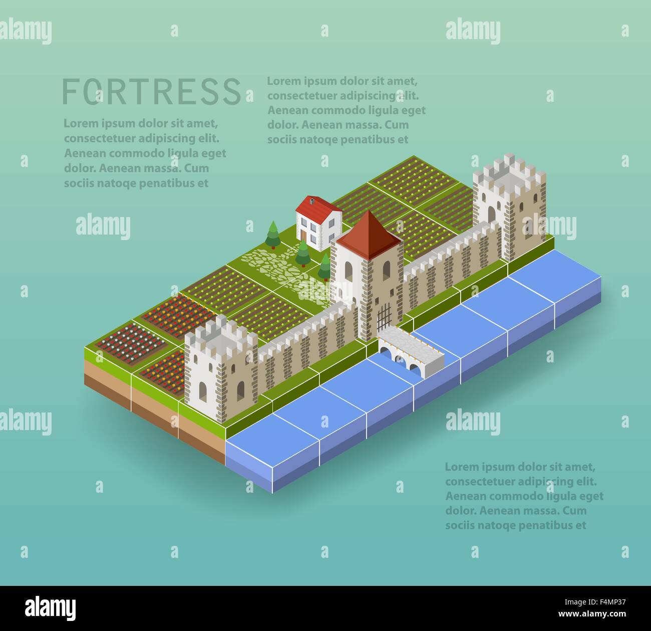 Fortress about the village Stock Vector Images - Alamy