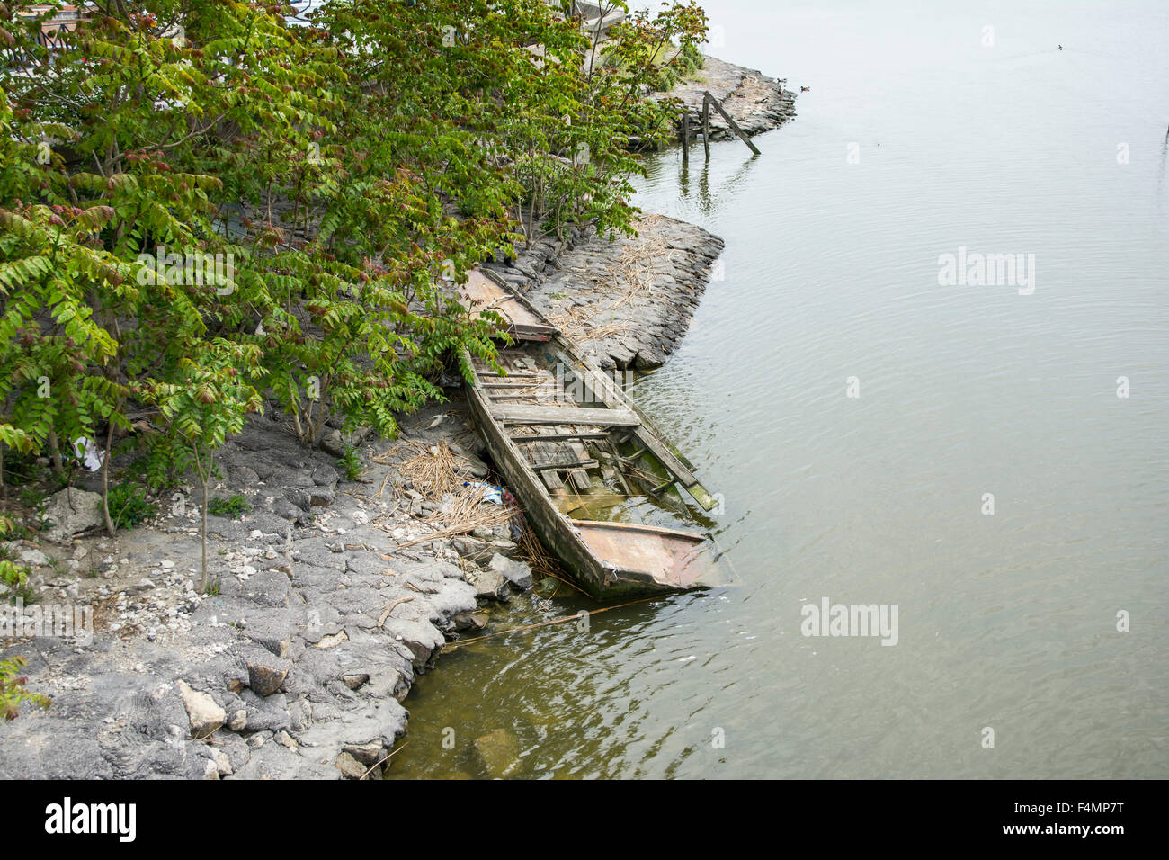 Old wreck of a fishing boat hi-res stock photography and images - Alamy
