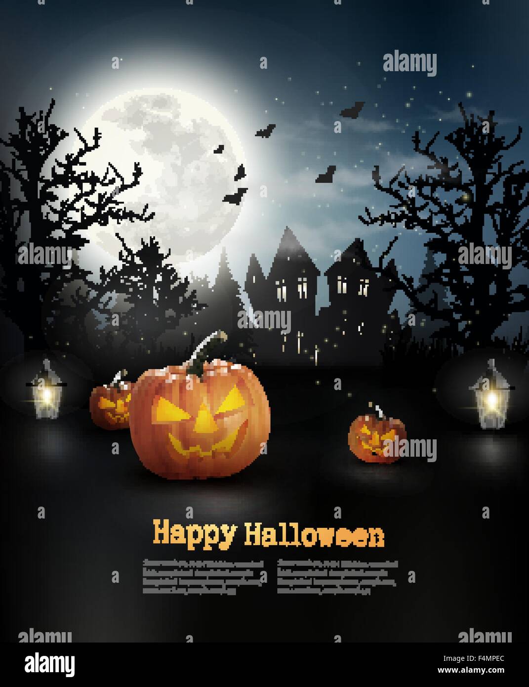 Halloween spooky background. Vector Stock Vector Image & Art - Alamy