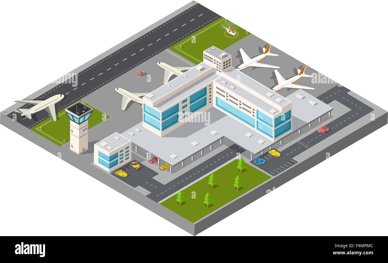 Isometric city airport Stock Vector Image & Art - Alamy