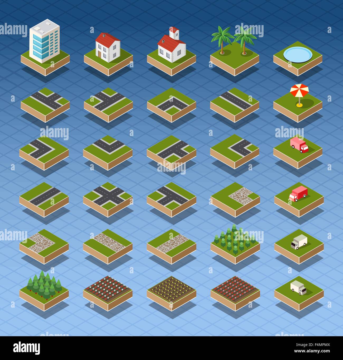 Isometric city map Stock Vector Image & Art - Alamy