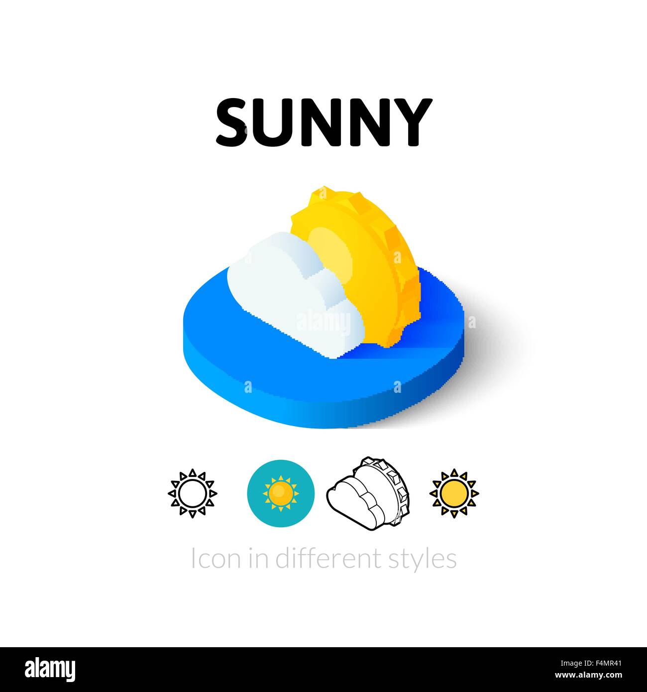 Sunny icon in different style Stock Vector Image & Art - Alamy