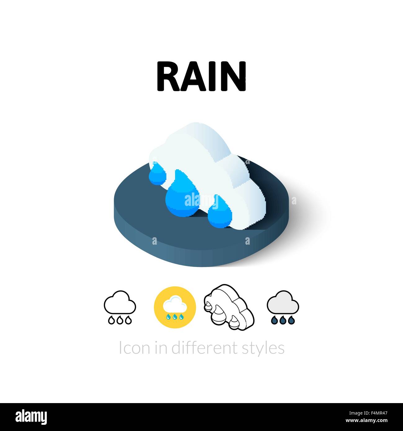 Rain icon in different Cut Out Stock Images & Pictures - Alamy