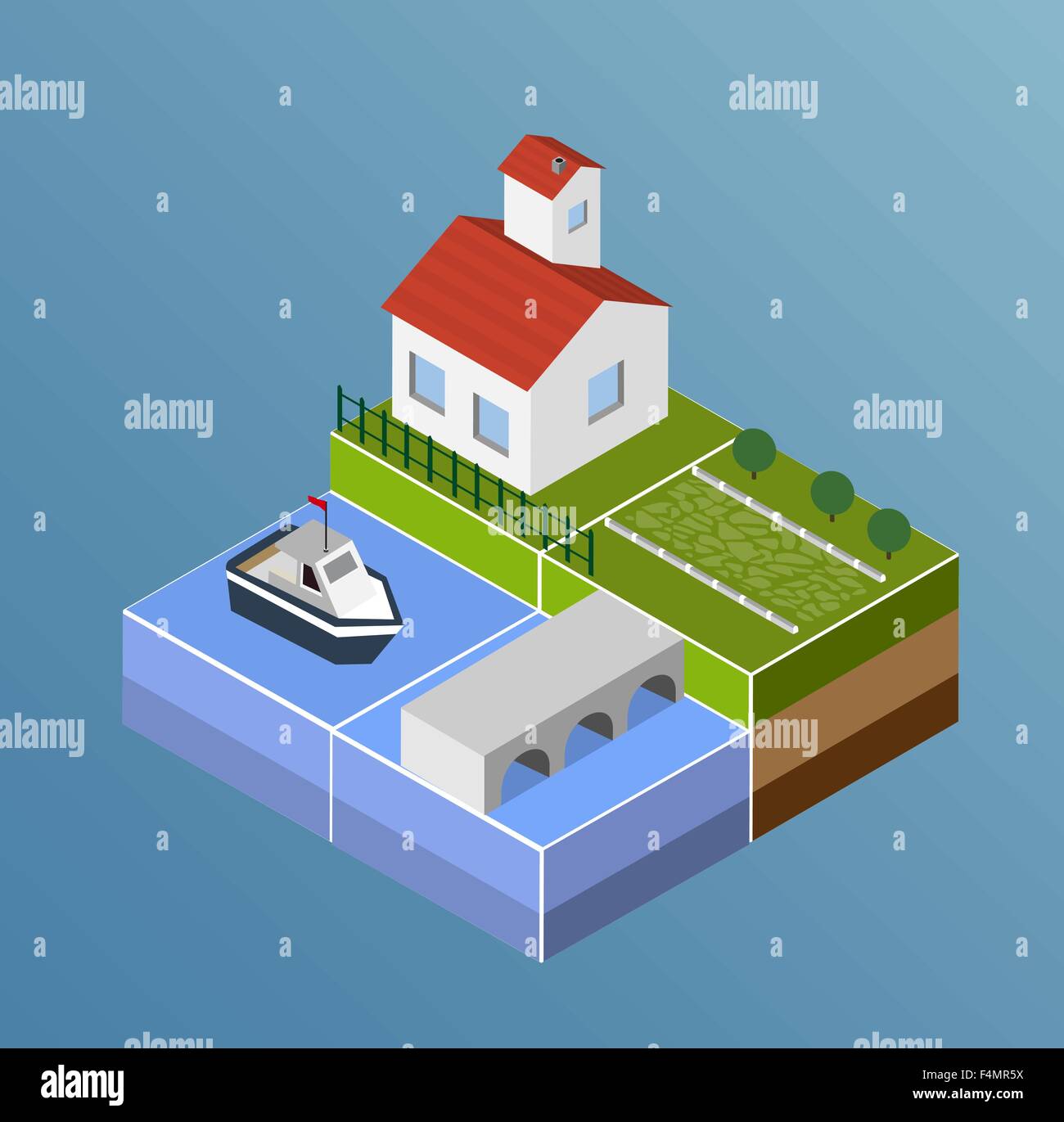 Rural village boat Stock Vector Images - Alamy