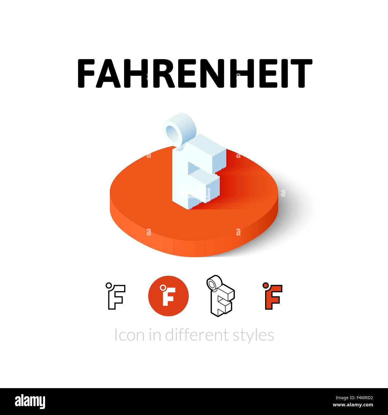 Fahrenheit icon in different style Stock Vector Image & Art - Alamy