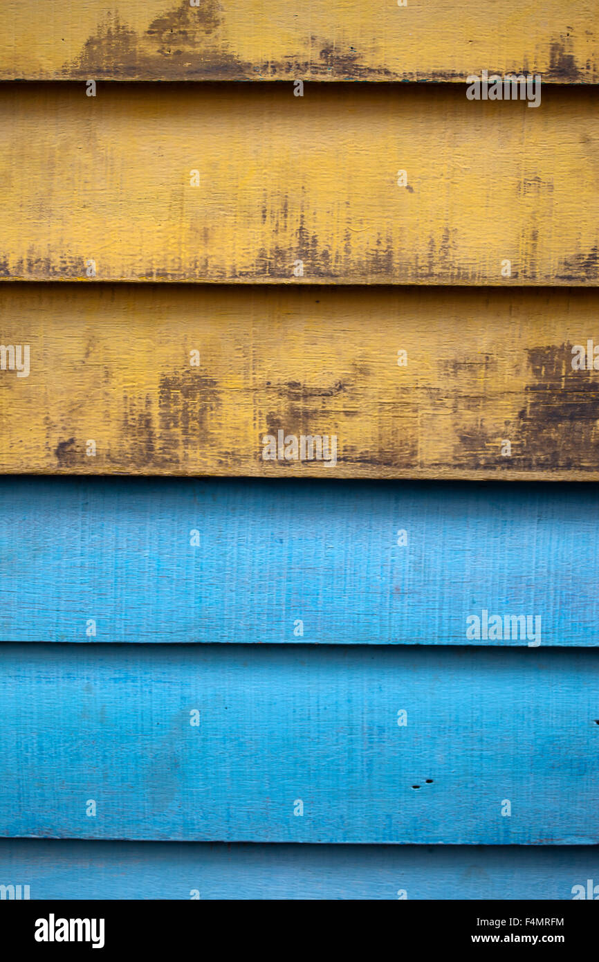 Yellow and Blue Window Shutters Stock Photo - Alamy