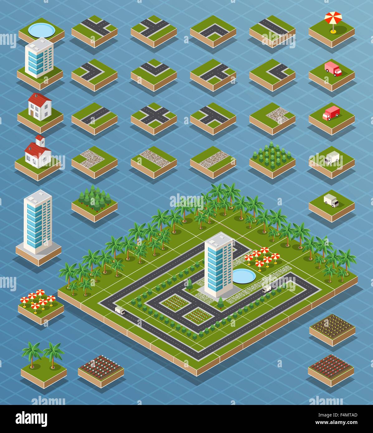 Isometric city set Stock Vector Image & Art - Alamy