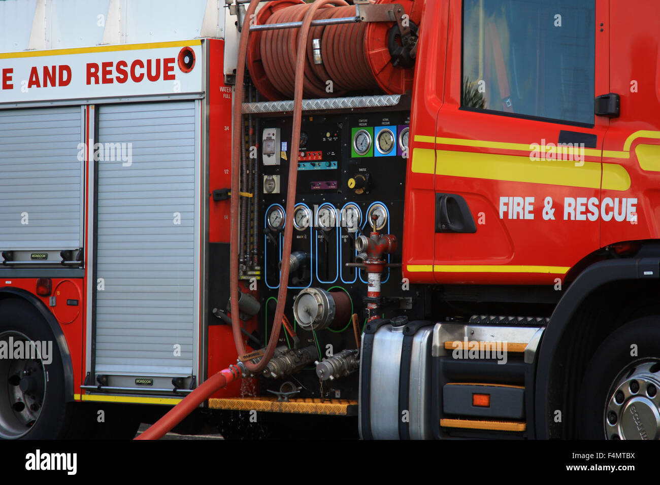 close up of a red fire engine Stock Photo - Alamy