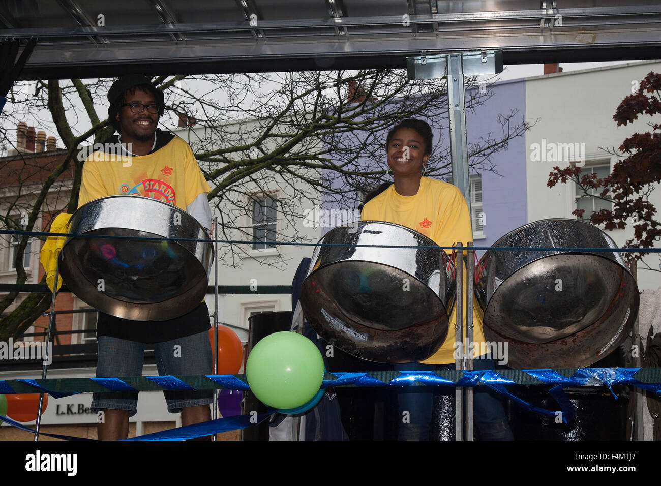 calypso steel band float music notting hill carnival Stock Photo - Alamy