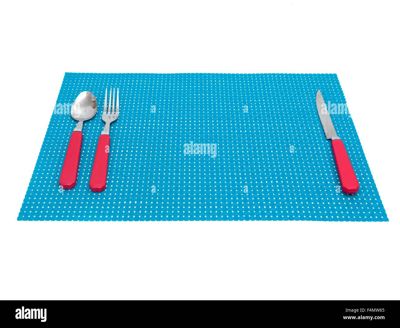 A close up photo of a table place mat setting Stock Photo - Alamy