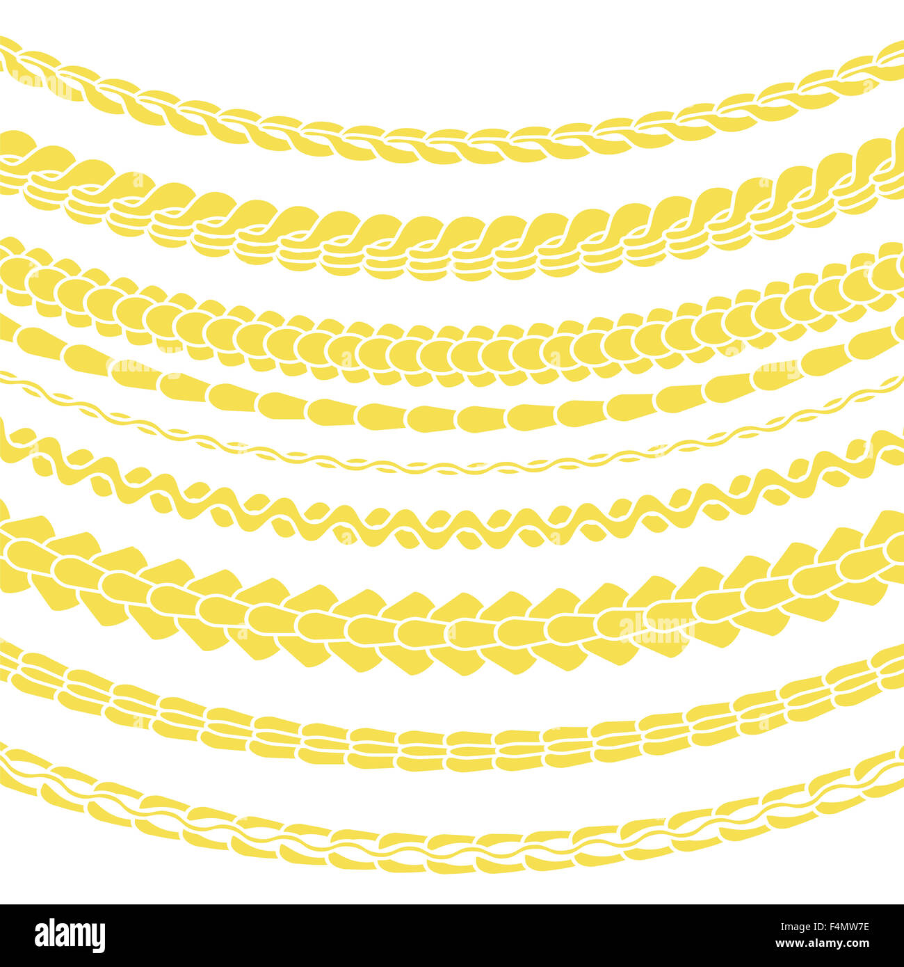 Set of Variety Gold Chain Silhouettes Stock Photo - Alamy