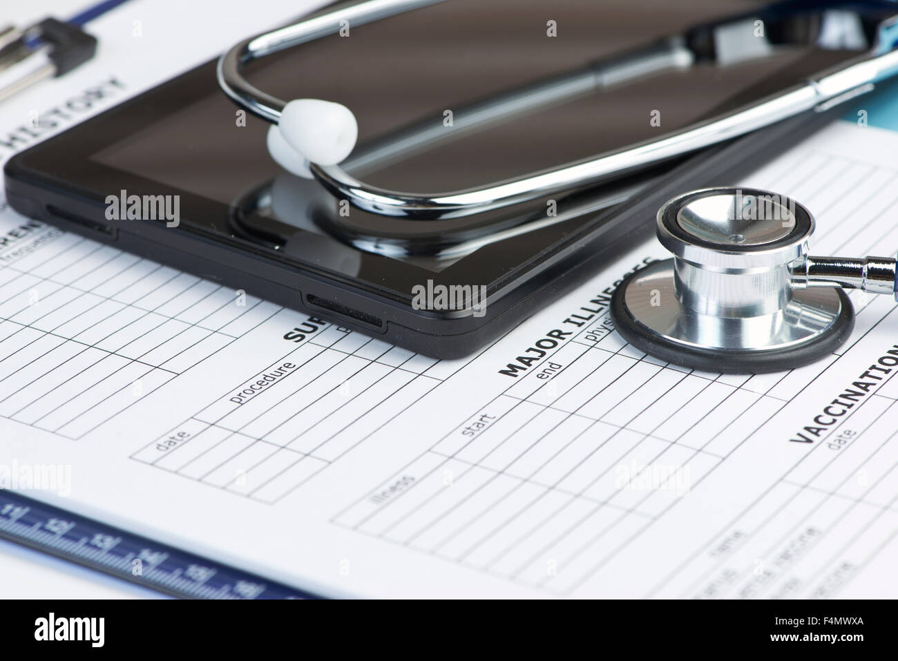 Personal computing device with stethoscope and patient medical record ...